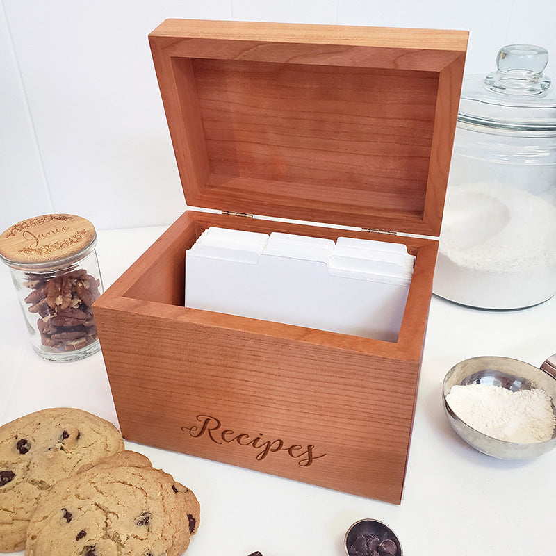 Custom Recipe Boxes & Editable Recipe Cards - Personalized Gallery