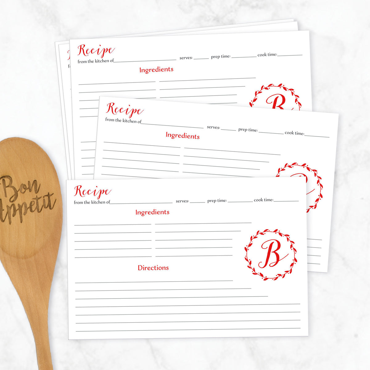Custom Recipe Boxes & Editable Recipe Cards - Personalized Gallery
